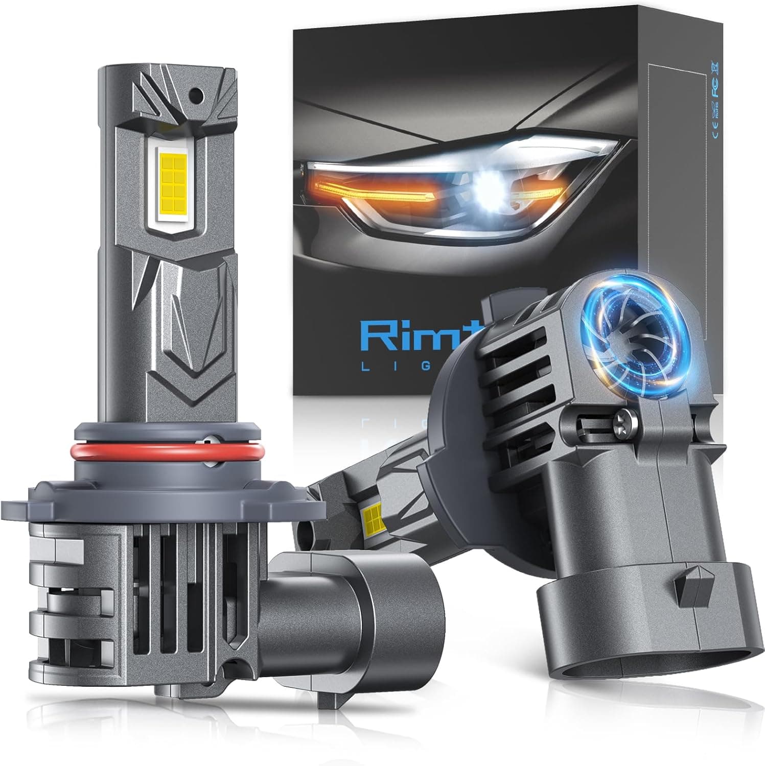 Rimthin E1 9005/HB3 LED Headlight Bulbs 6000K Cool White 30000LM - RIMTHIN