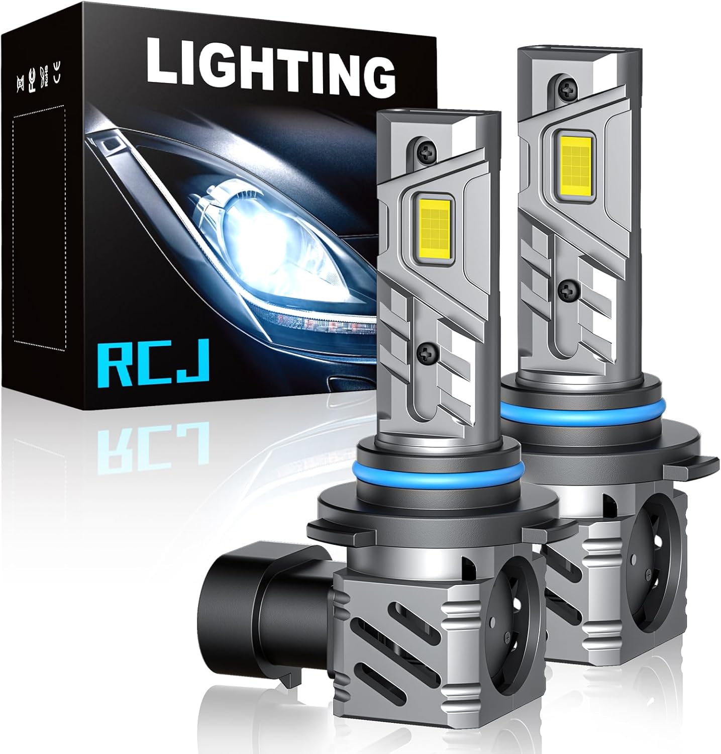 Rimthin GT1 9005/HB3 LED Headlight Bulbs 6000K White 100W 35000LM IP67 ...