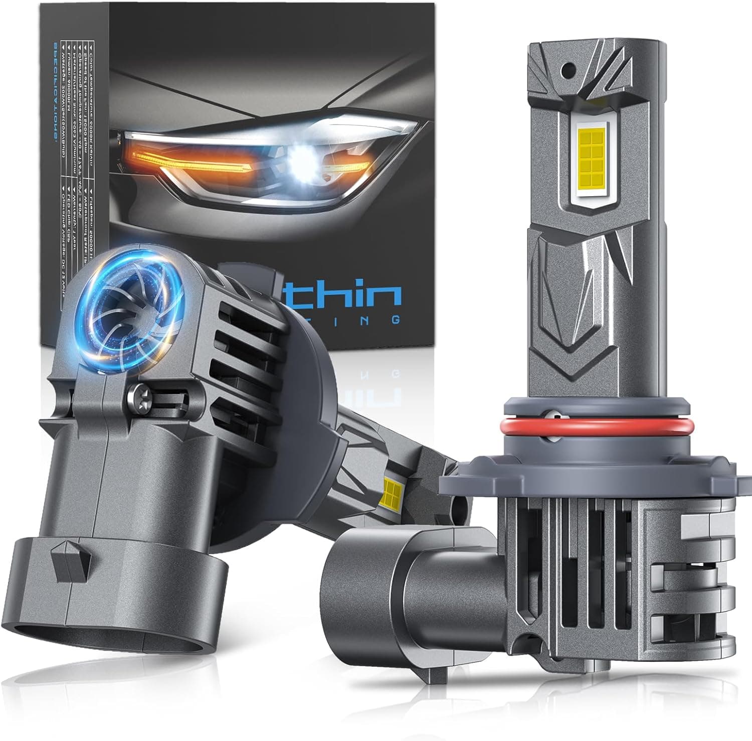 Rimthin E1 9006/HB4 LED Headlight Bulbs | 6000k Cool White 30000LM ...