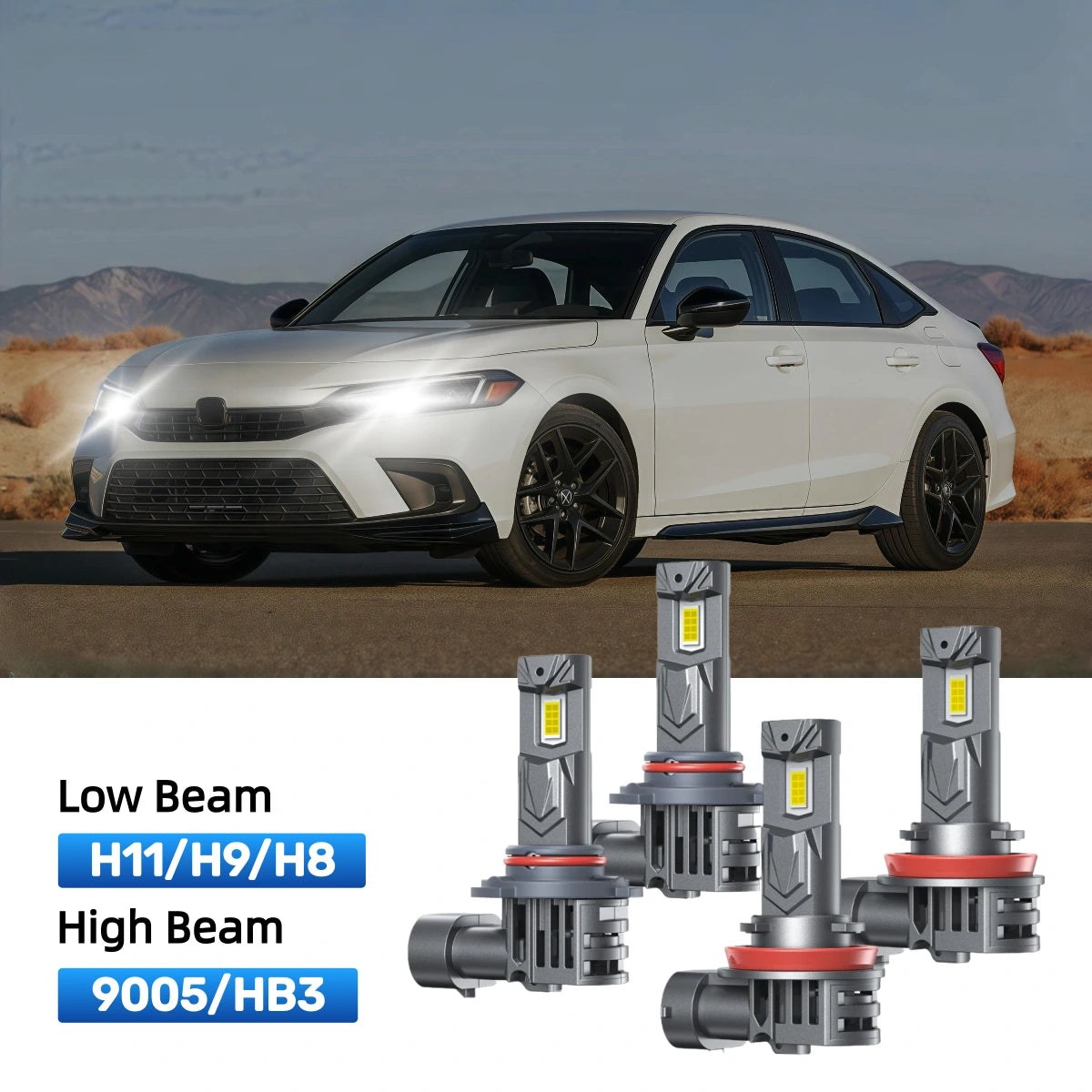 2022 Honda Civic LED Headlight Bulbs Upgrade - RIMTHIN